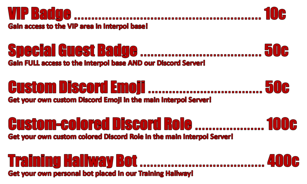 Purchasable Items - Interpol Habbo
